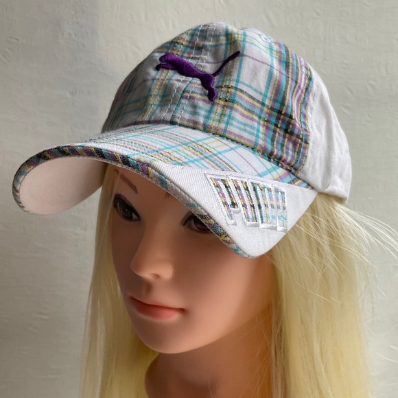 Puma | Accessories | Puma Womens Cotton Plaid Baseball Hat Logo Cap Os ...